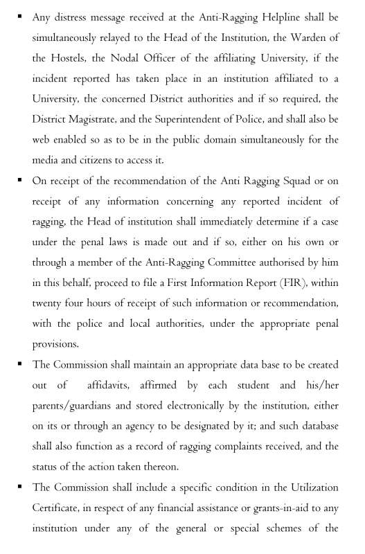 Anti Ragging Helpline & Affidavit Information