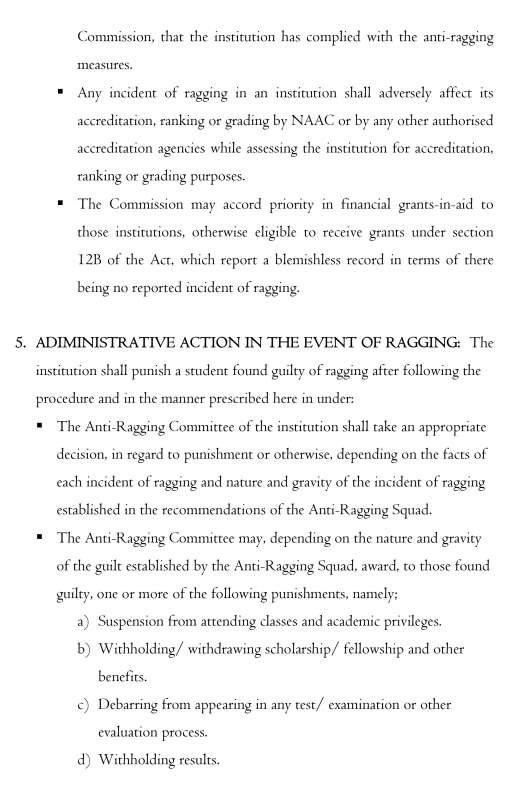 Anti Ragging Helpline & Affidavit Information